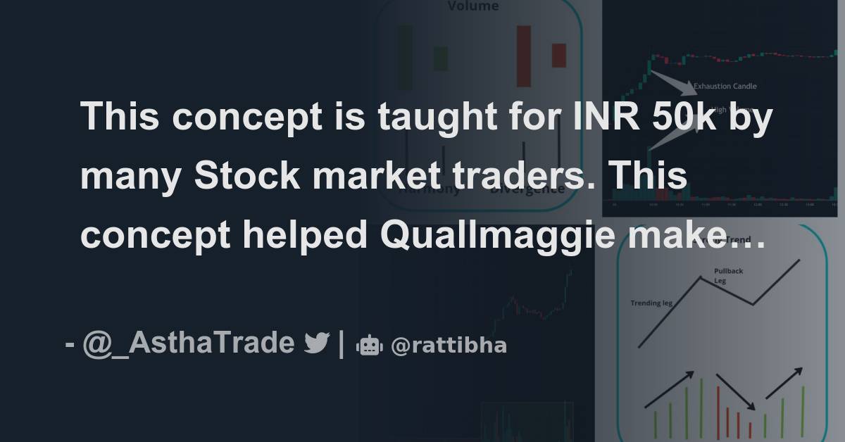 This concept is taught for INR 50k by many Stock market traders. This ...