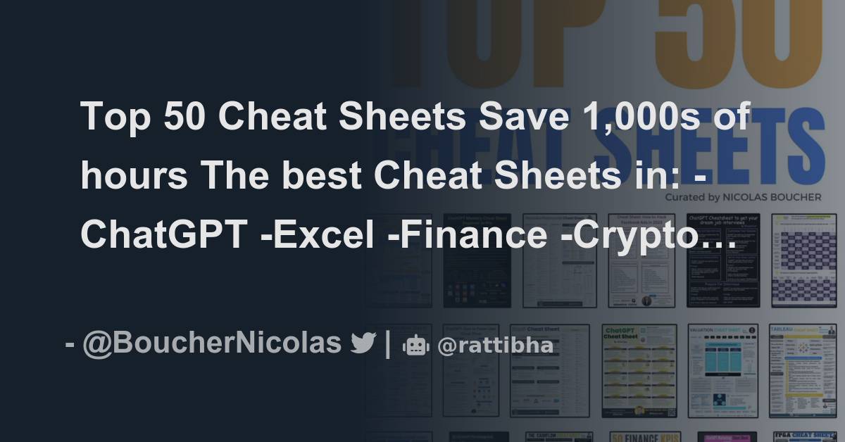 Top 50 Cheat Sheets Save 1,000s of hours The best Cheat Sheets in ...