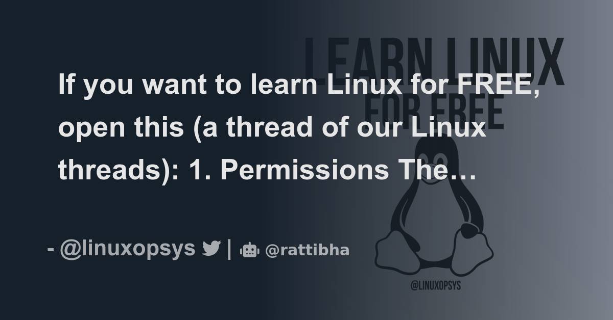 If You Want To Learn Linux For Free Open This A Thread Of Our Linux Threads Thread From