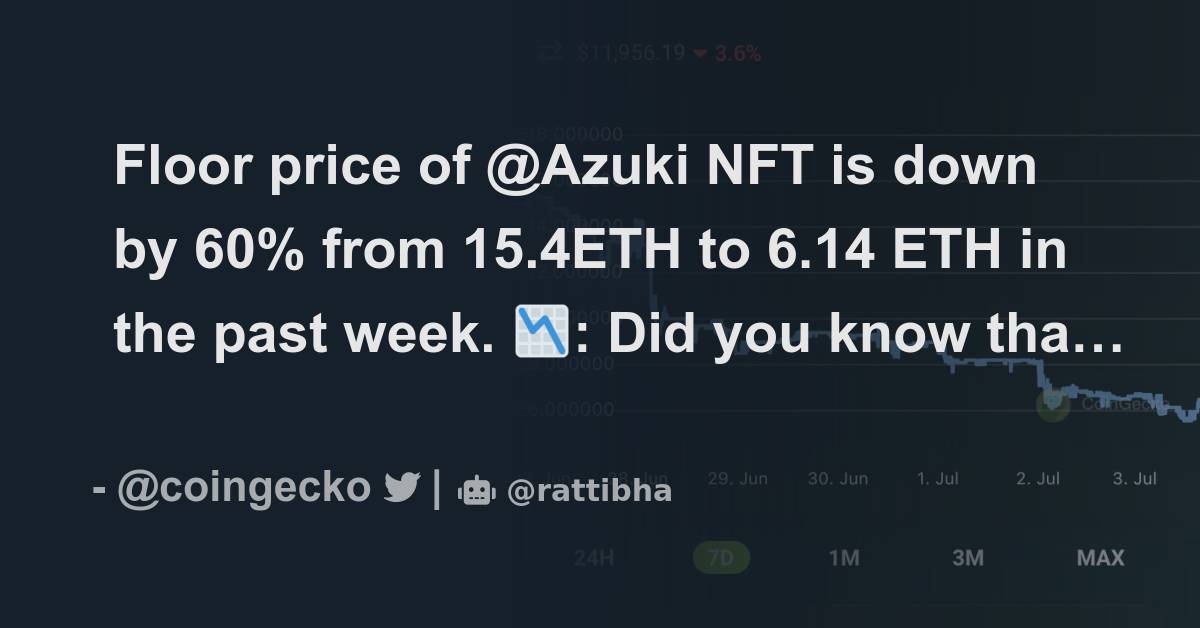 Floor price of @Azuki NFT is down by 60% from 15.4ETH to 6.14 ETH in the past week. 📉: - المسلسل ...