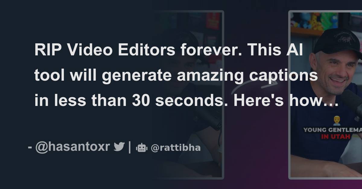RIP Video Editors forever. This AI tool will generate amazing captions in less than 30 seconds ...