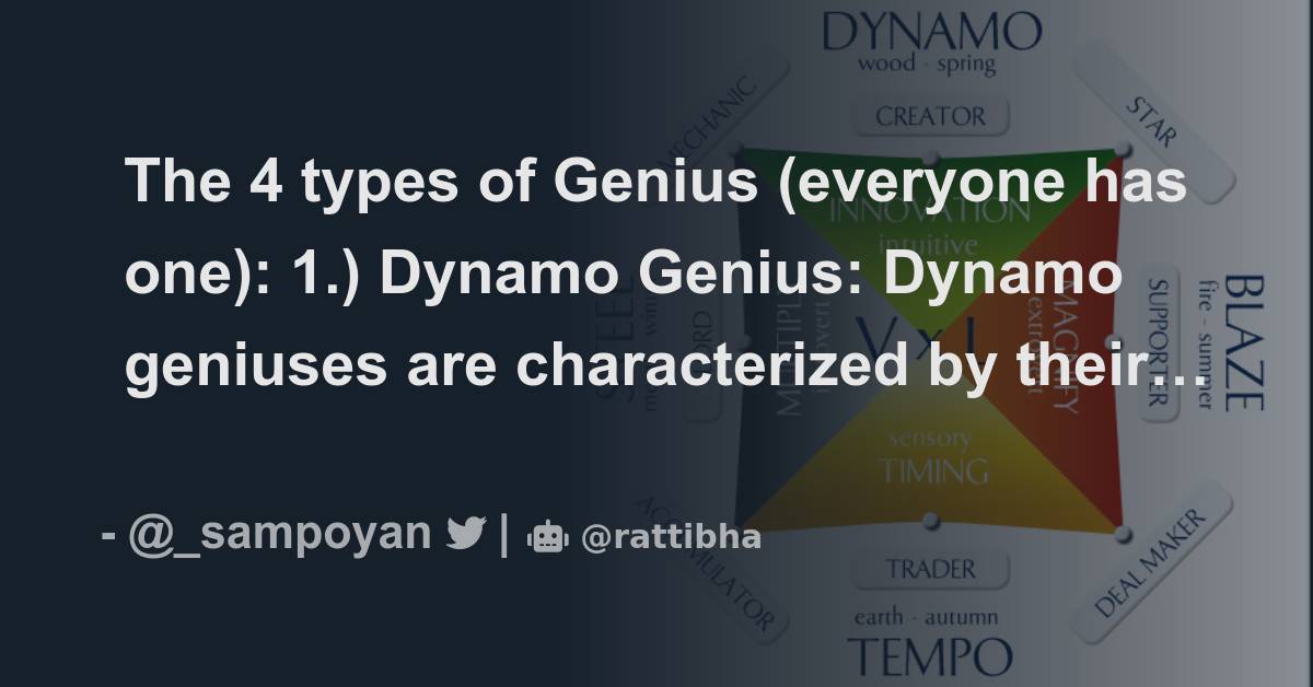 The 4 types of Genius (everyone has one): - Thread from Sam Poyan @sam ...