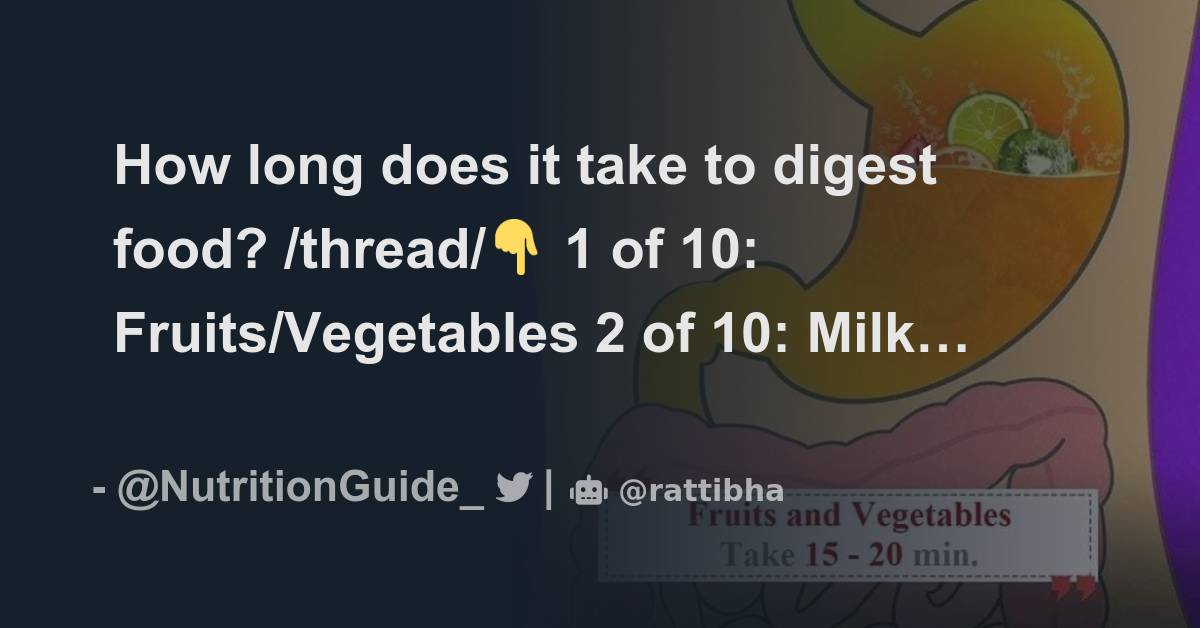 How long does it take to digest food? /thread/👇 1 of 10: Fruits ...