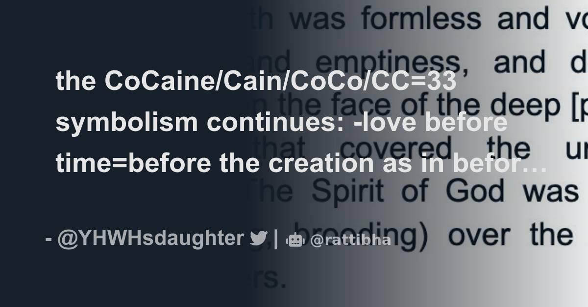 the CoCaine/Cain/CoCo/CC=33 symbolism continues: -love before time ...