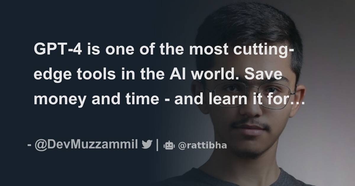 GPT-4 is one of the most cutting-edge tools in the AI world. Save money and time - and learn it ...