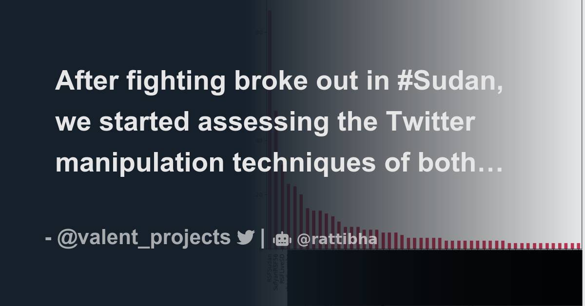 After fighting broke out in #Sudan, we started assessing the Twitter manipulation techniques of ...