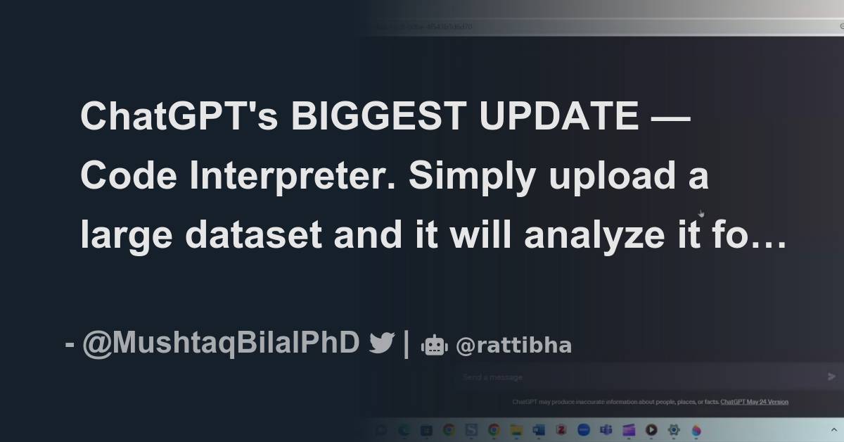 ChatGPT's BIGGEST UPDATE — Code Interpreter. Simply upload a large dataset and it will analyze ...