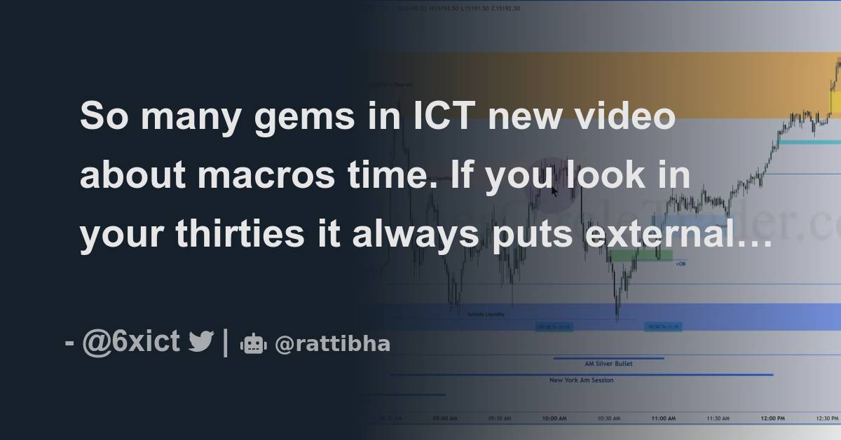 So many gems in ICT new video about macros time. If you look in your ...