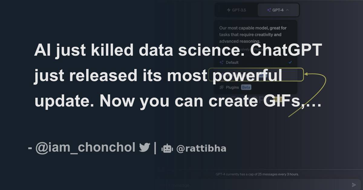 AI just killed data science. ChatGPT just released its most powerful ...