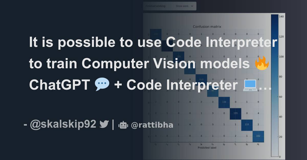 It is possible to use Code Interpreter to train Computer Vision models 🔥 ChatGPT 💬 + Code ...