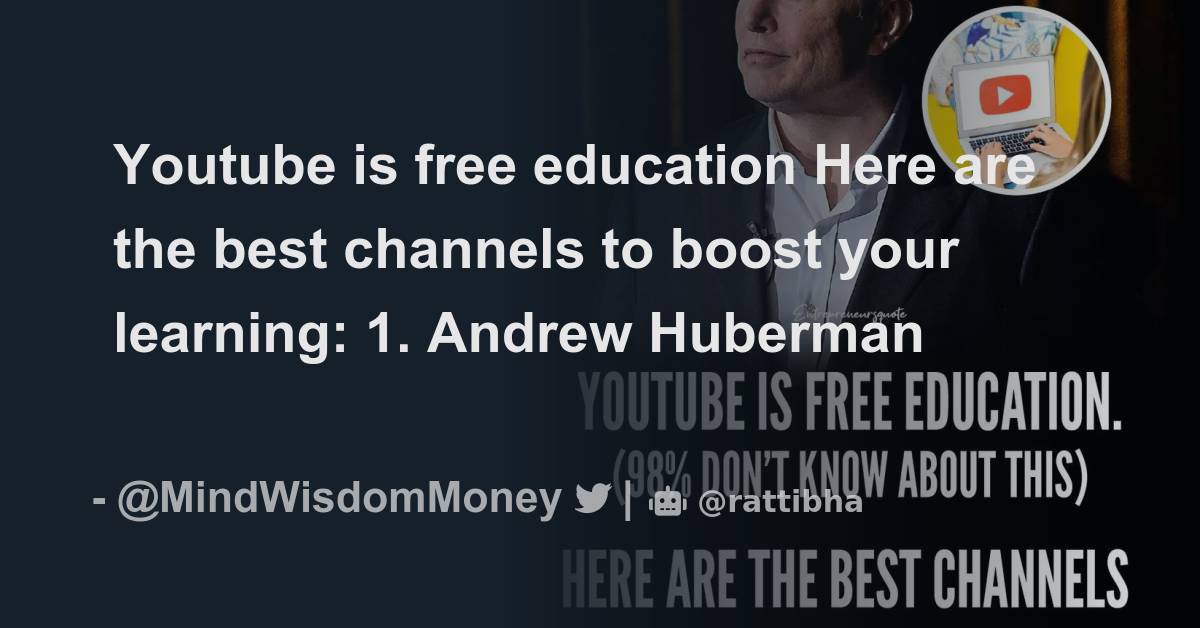 Youtube is free education Here are the best channels to boost your learning: - Thread from Mind ...
