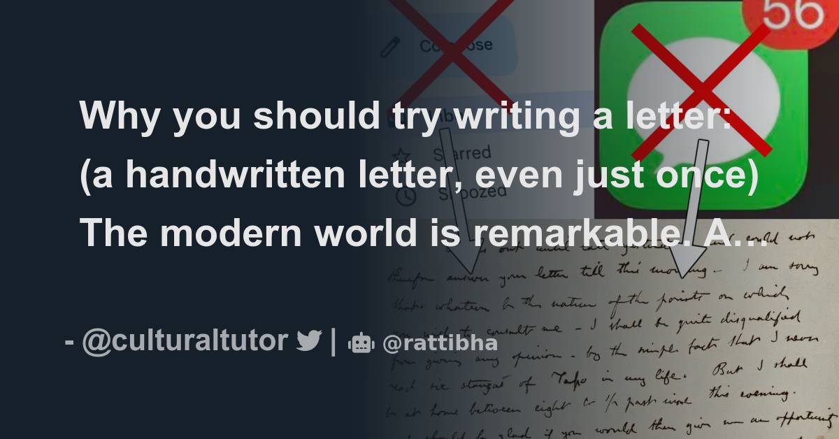 Why you should try writing a letter: (a handwritten letter, even just ...