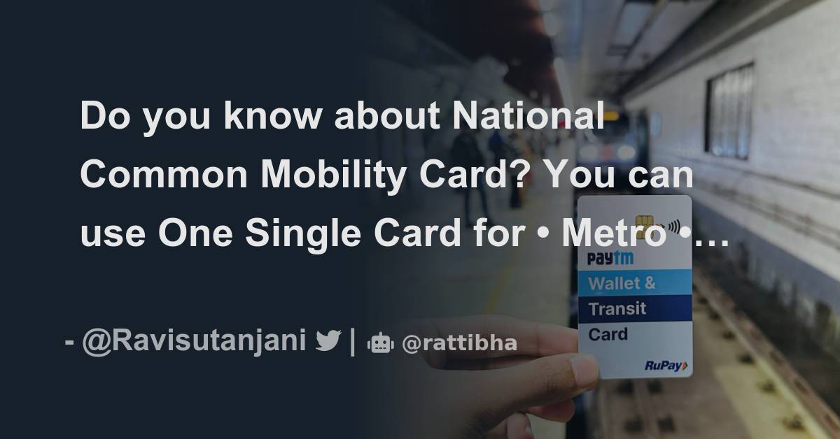Do you know about National Common Mobility Card? You can use One Single ...