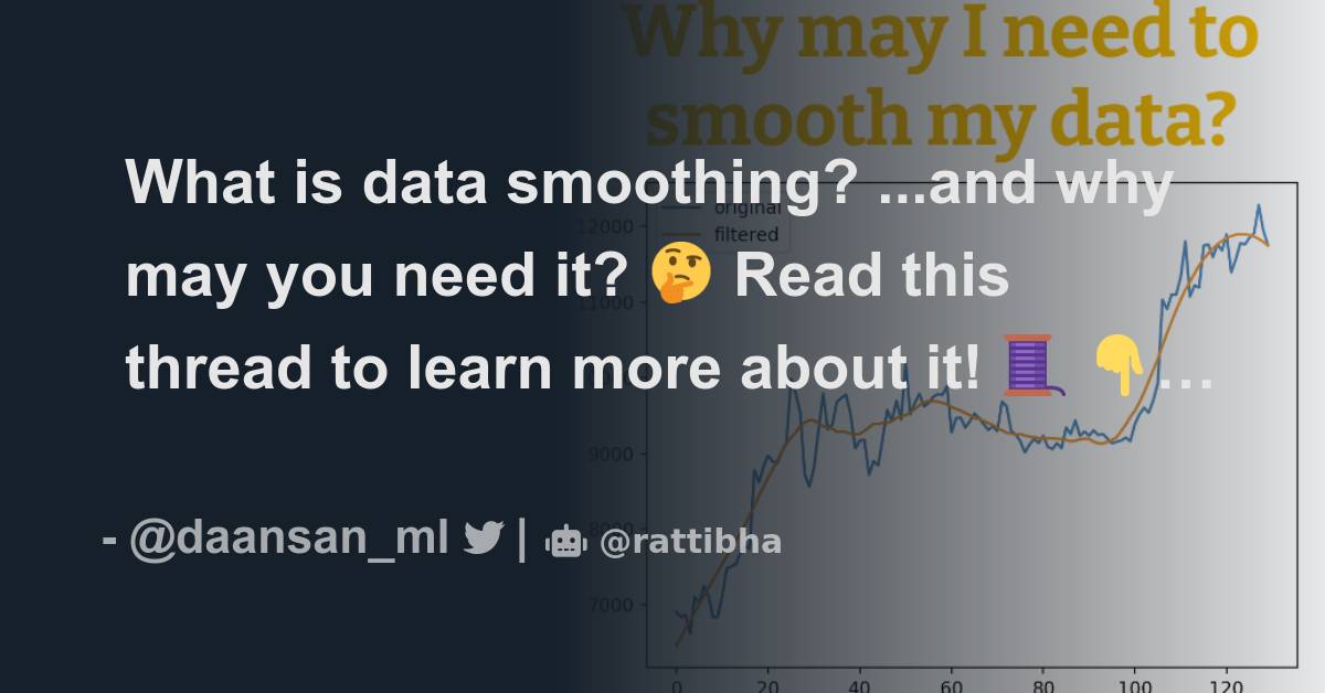 What is data smoothing? ...and why may you need it? 🤔 Read this thread ...