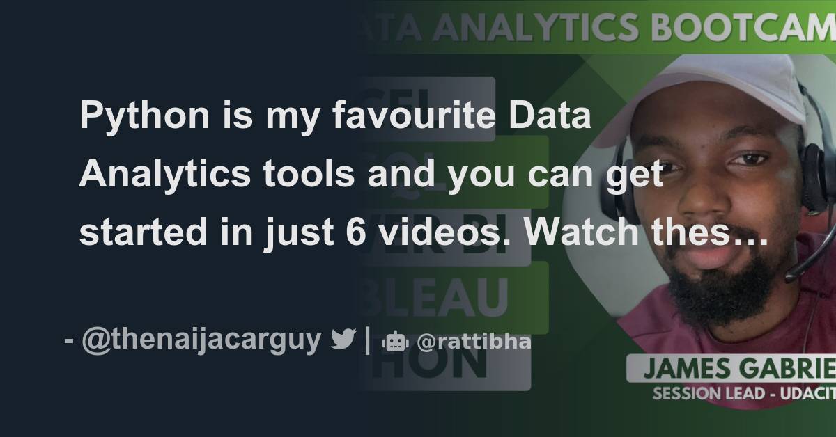 Python is my favourite Data Analytics tools and you can get started in just 6 videos. Watch ...
