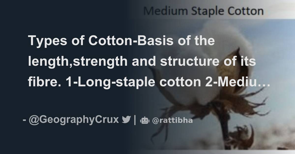 Types of Cotton-Basis of the length,strength and structure of its fibre ...