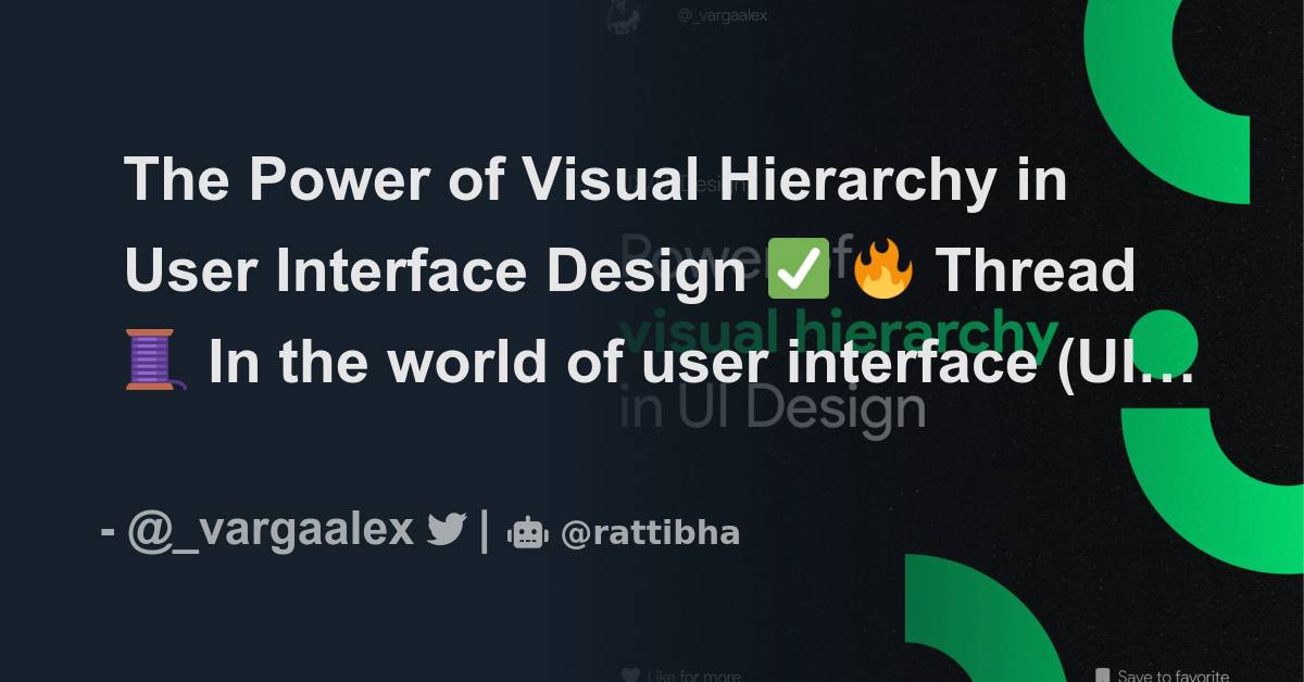 The Power of Visual Hierarchy in User Interface Design 🔥 Thread 🧵 ...