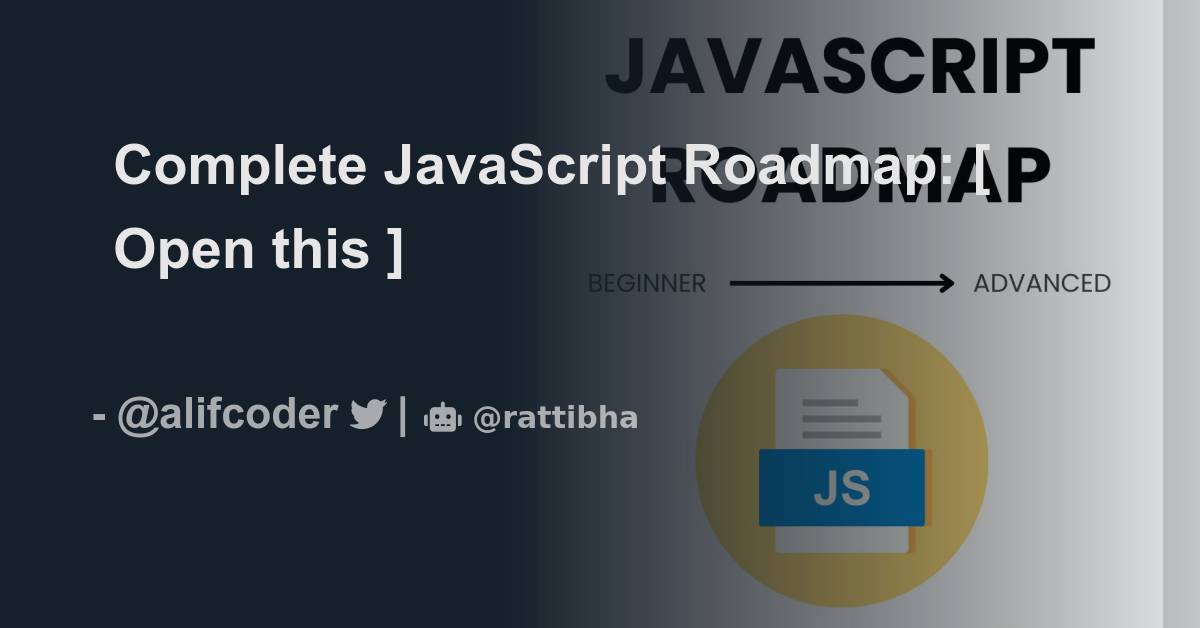 Complete Javascript Roadmap Open This Thread From Alif Hossain 1004