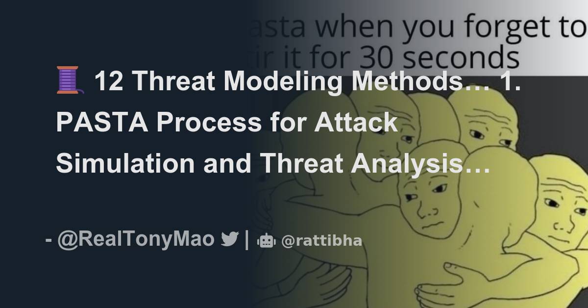 🧵 12 Threat Modeling Methods… 1. PASTA Process for Attack Simulation ...