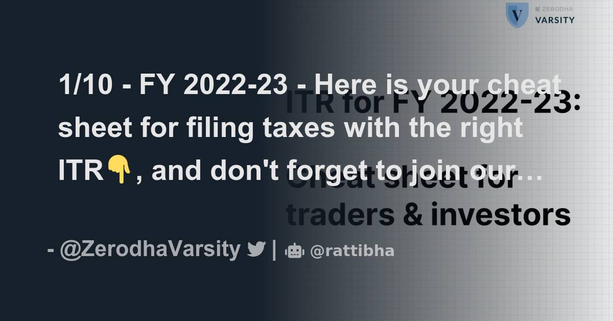 1/10 - FY 2022-23 - Here is your cheat sheet for filing taxes with the ...