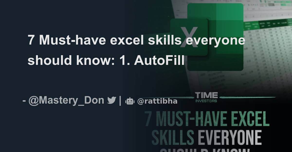 7 Must-have excel skills everyone should know: - Thread from The ...