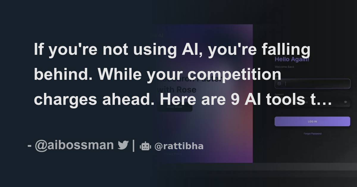 If you're not using AI, you're falling behind. While your competition ...
