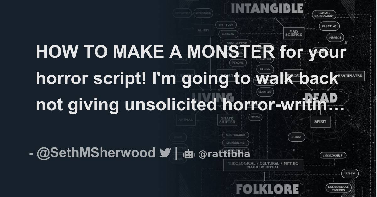HOW TO MAKE A MONSTER for your horror script! I'm going to walk back ...