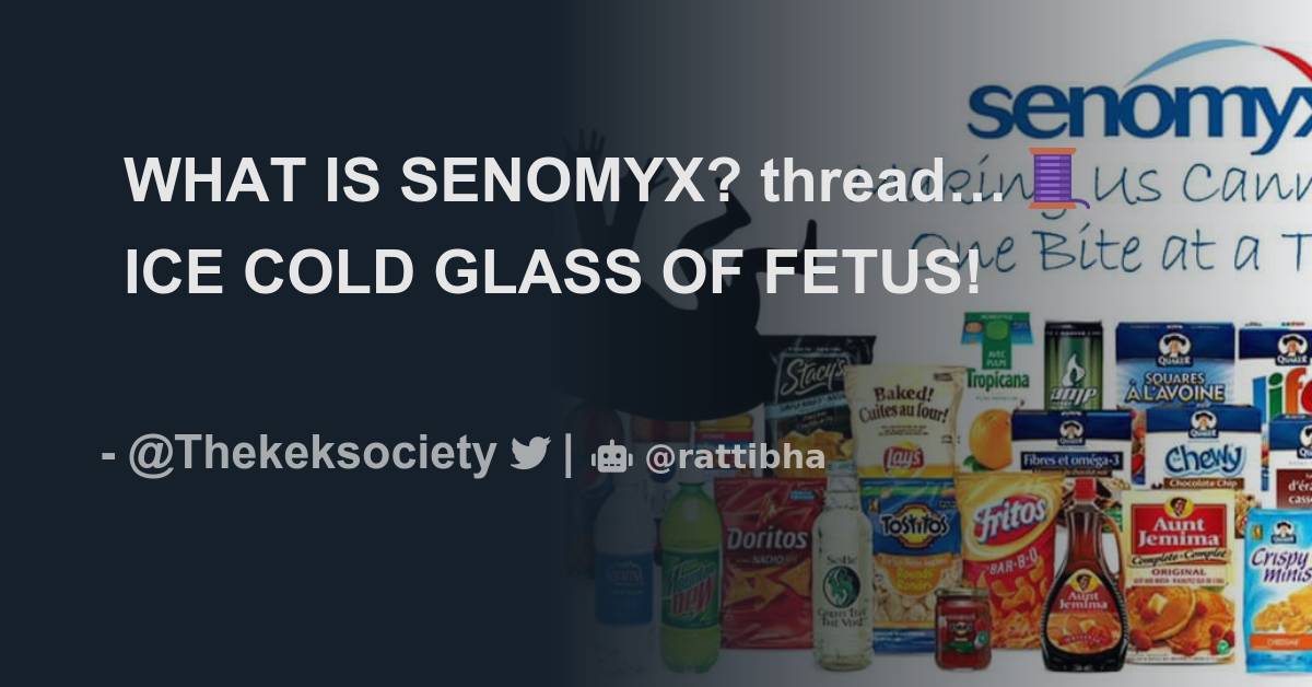 WHAT IS SENOMYX? thread… 🧵 - Thread from DR. Kek @Thekeksociety - Rattibha