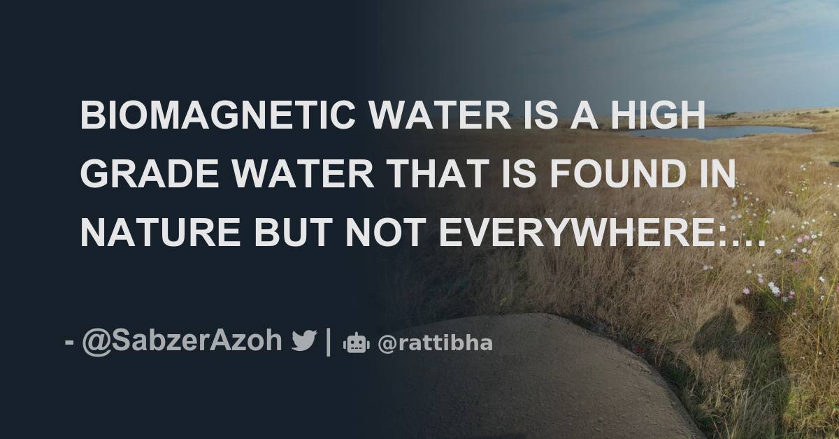 BIOMAGNETIC WATER IS A HIGH GRADE WATER THAT IS FOUND IN NATURE BUT NOT ...