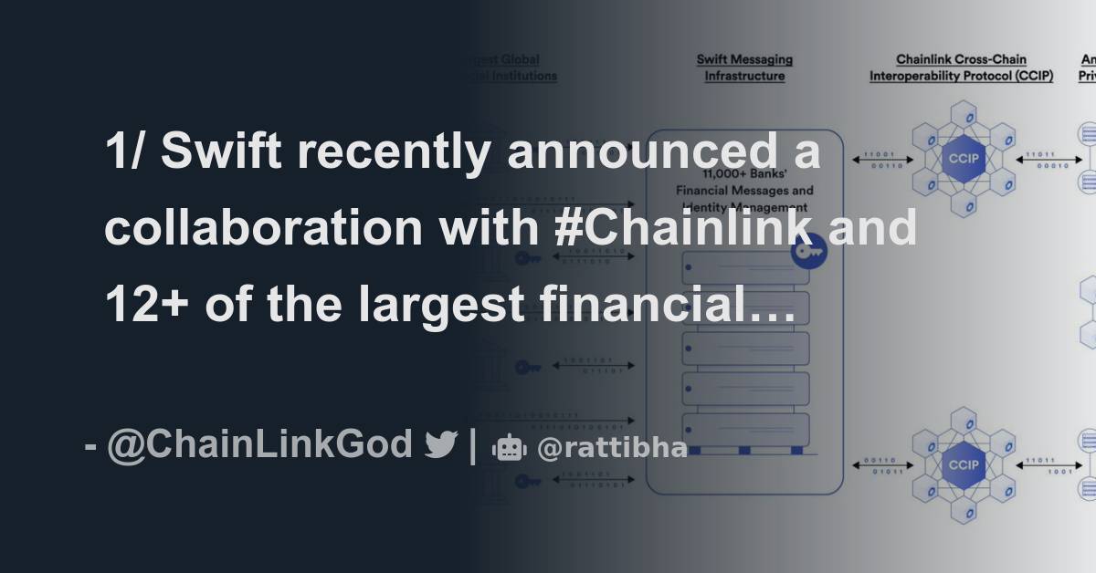 1/ Swift recently announced a collaboration with #Chainlink and 12+ of the largest financial ...