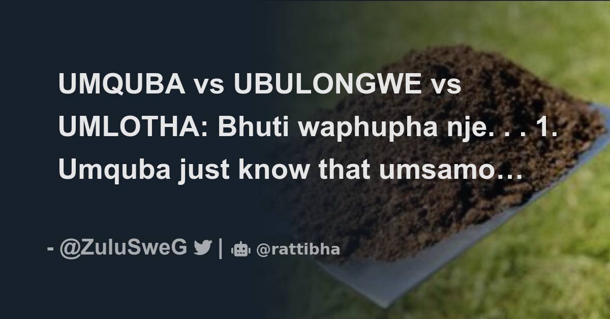 UMQUBA vs UBULONGWE vs UMLOTHA: Bhuti waphupha nje. . . 1. Umquba just ...