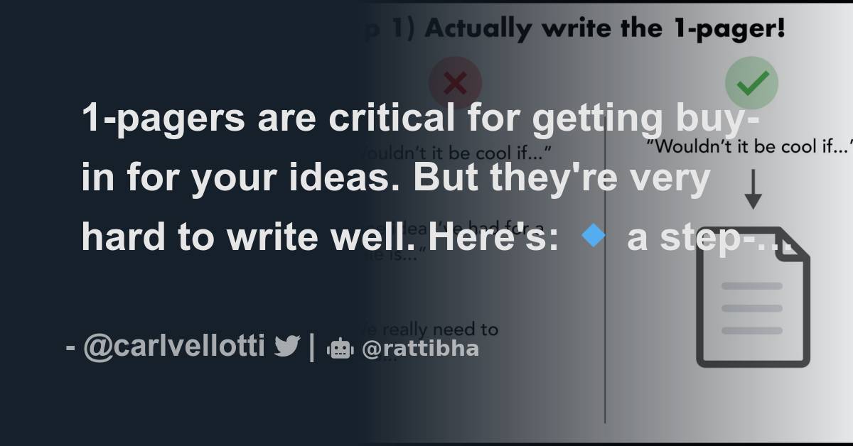 1-pagers are critical for getting buy-in for your ideas. But they're ...