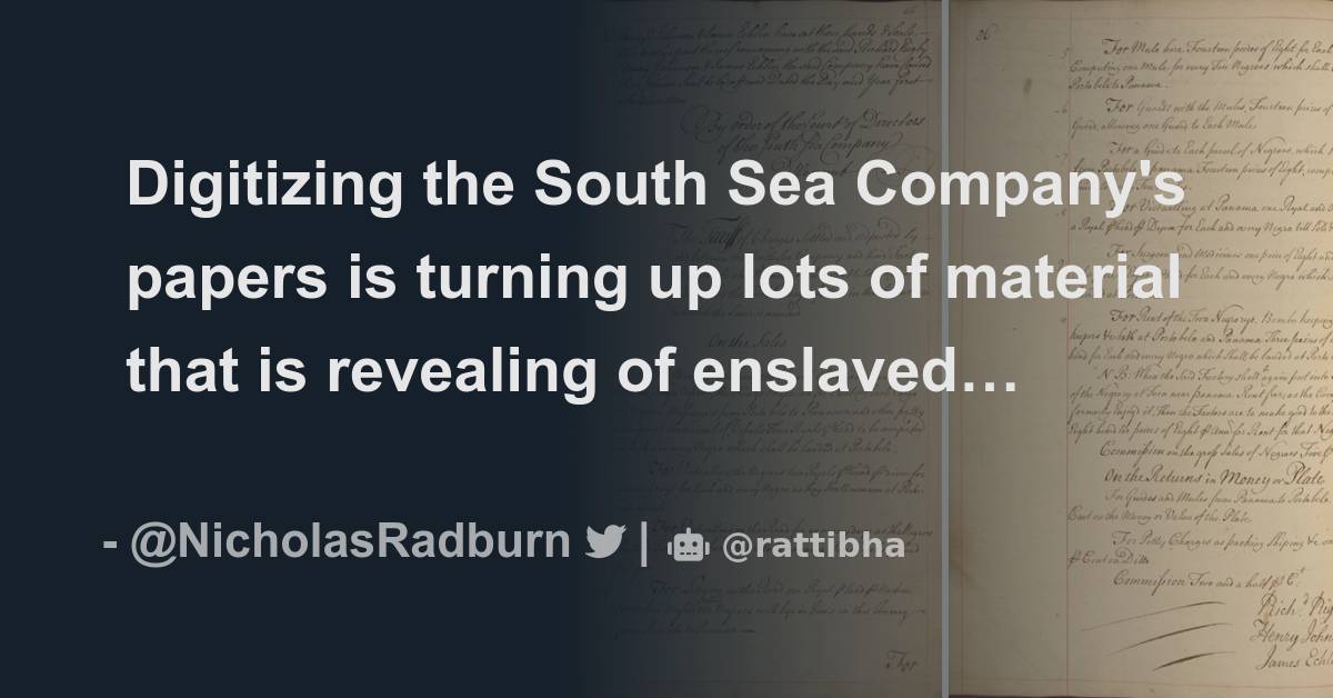 Digitizing the South Sea Company's papers is turning up lots of ...