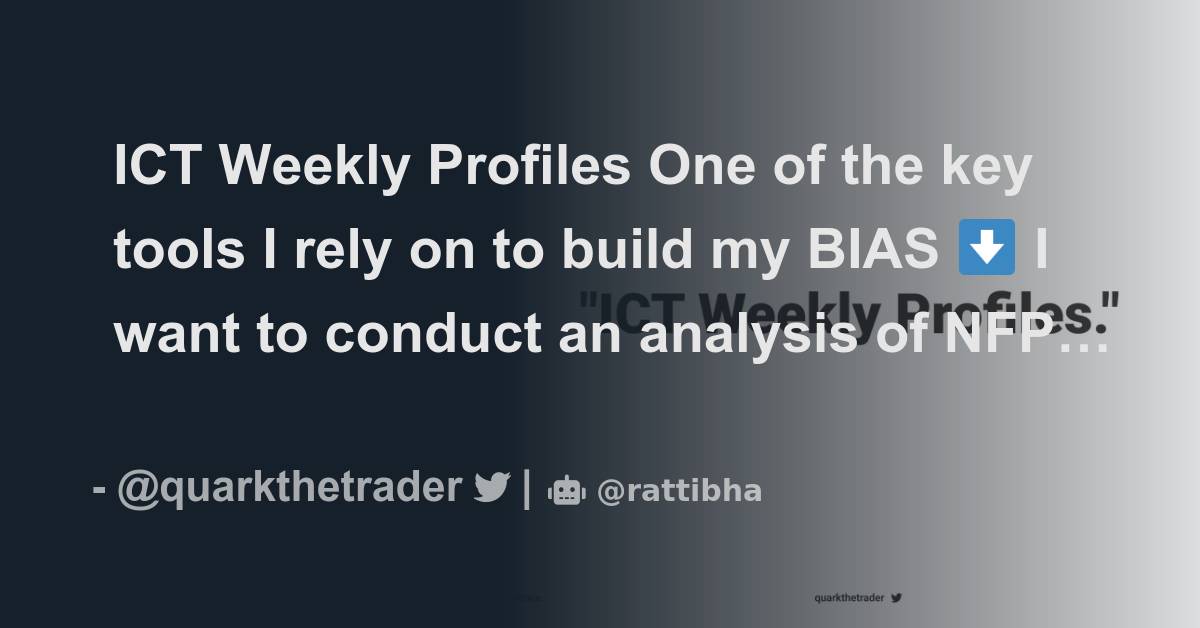 ICT Weekly Profiles One of the key tools I rely on to build my BIAS ⬇️ ...