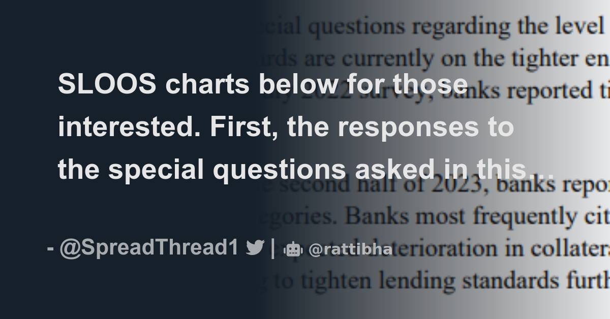 SLOOS charts below for those interested. First, the responses to the ...