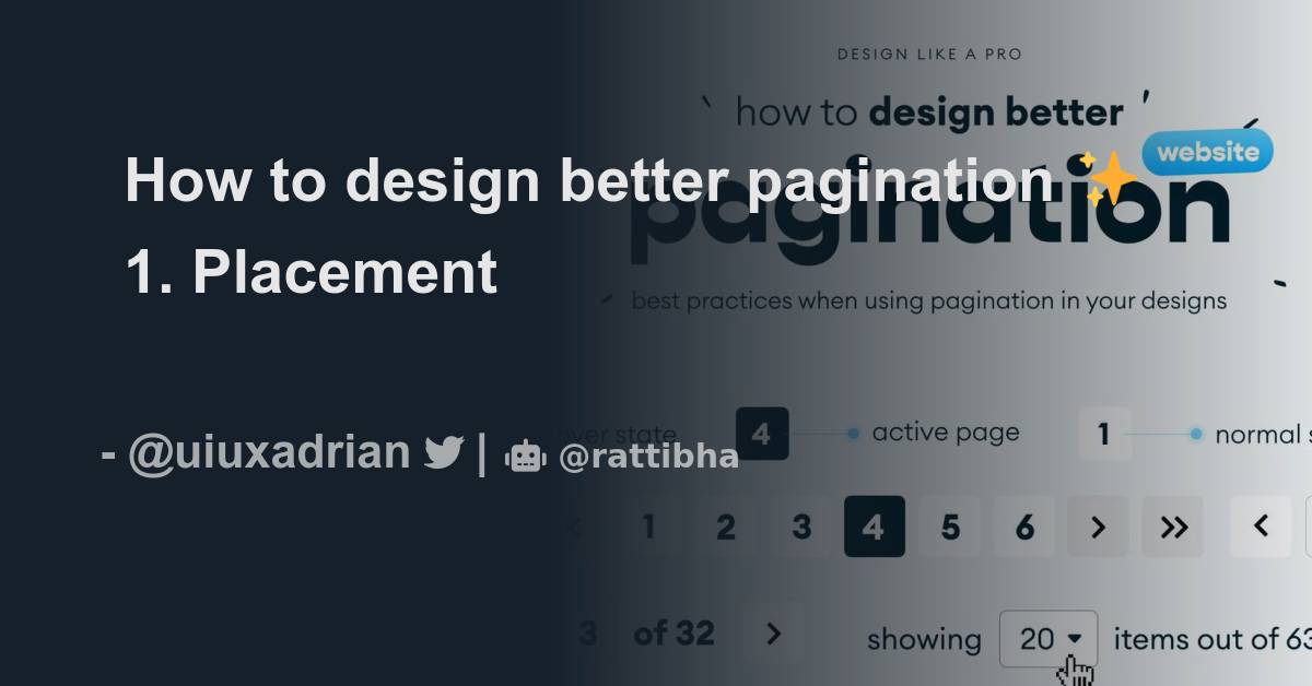 How to design better pagination - Thread from UI Adrian @uiuxadrian ...