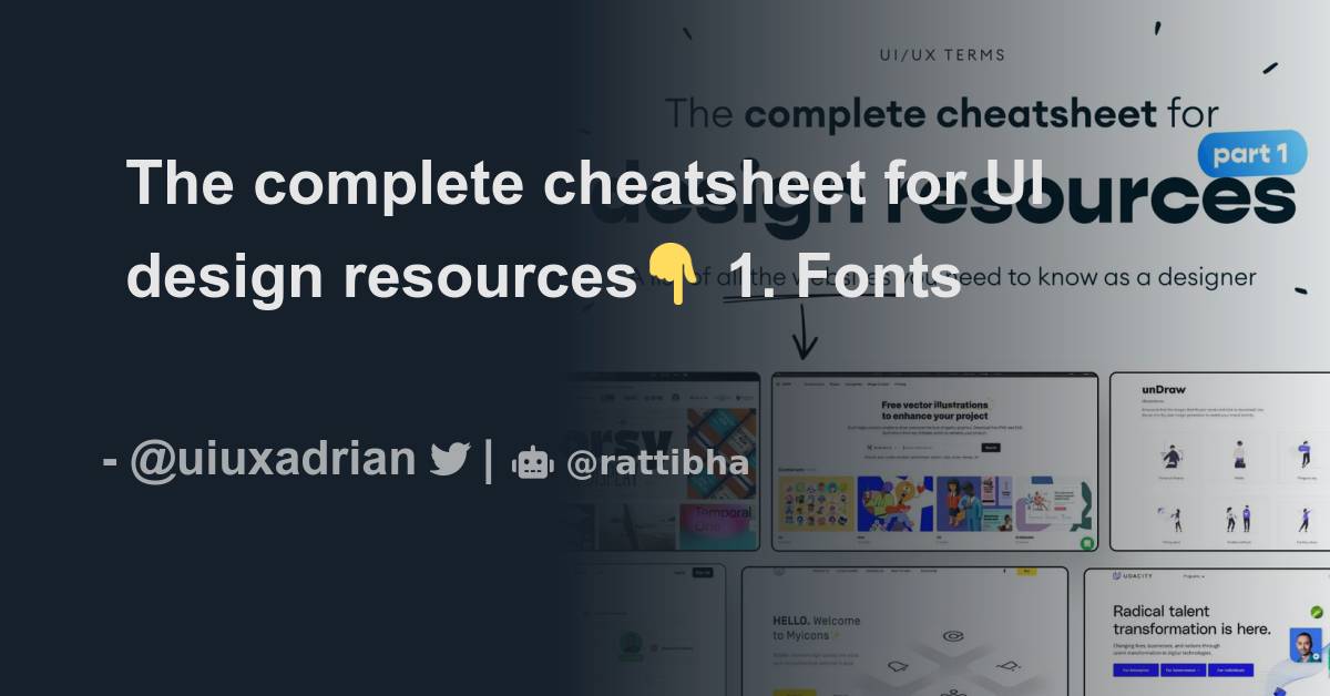 The complete cheatsheet for UI design resources👇 - Thread from UI ...