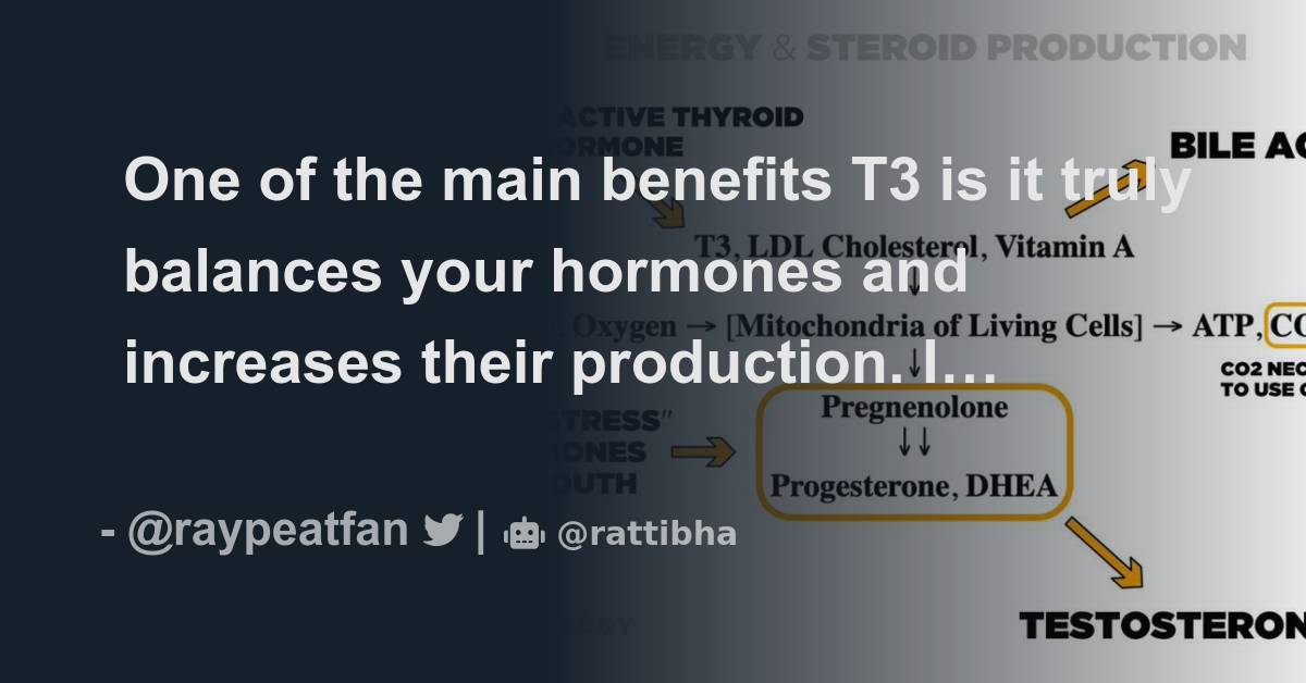 One of the main benefits T3 is it truly balances your hormones and ...