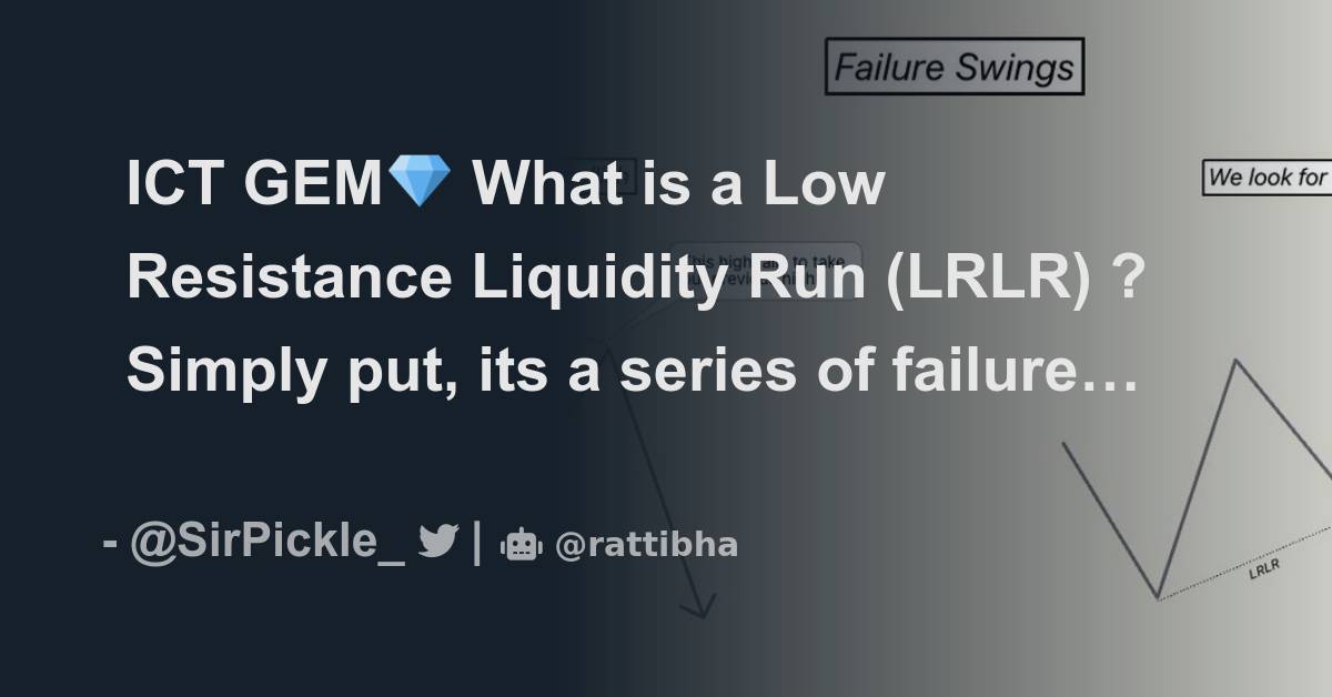 ICT GEM💎 What is a Low Resistance Liquidity Run (LRLR) ? Simply put ...