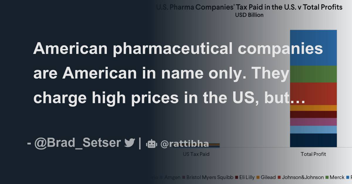 American pharmaceutical companies are American in name only. They charge high prices in the US ...