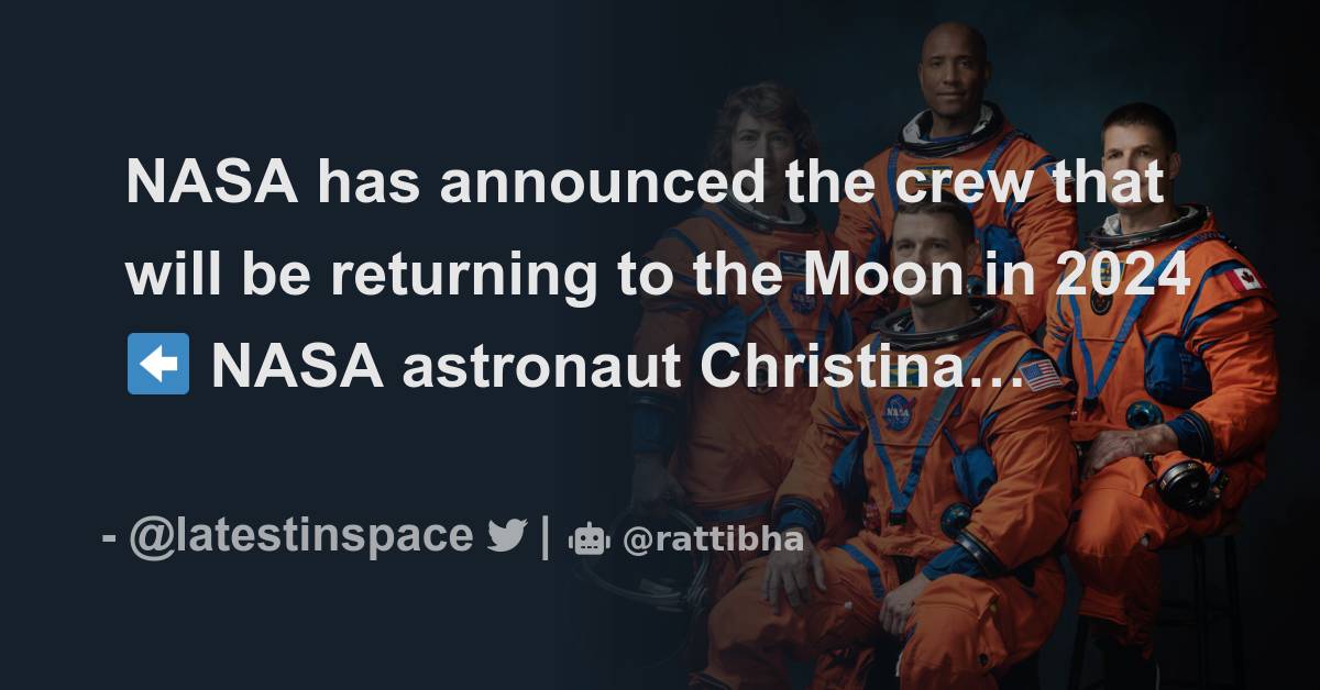 NASA has announced the crew that will be returning to the Moon in 2024 ...