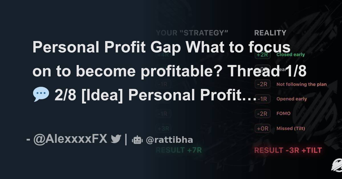 Personal Profit Gap What to focus on to become profitable? Thread 1/8💬 ...
