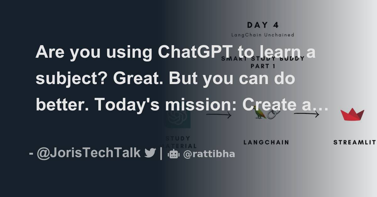 Are you using ChatGPT to learn a subject? Great. But you can do better. Today's mission: Create ...
