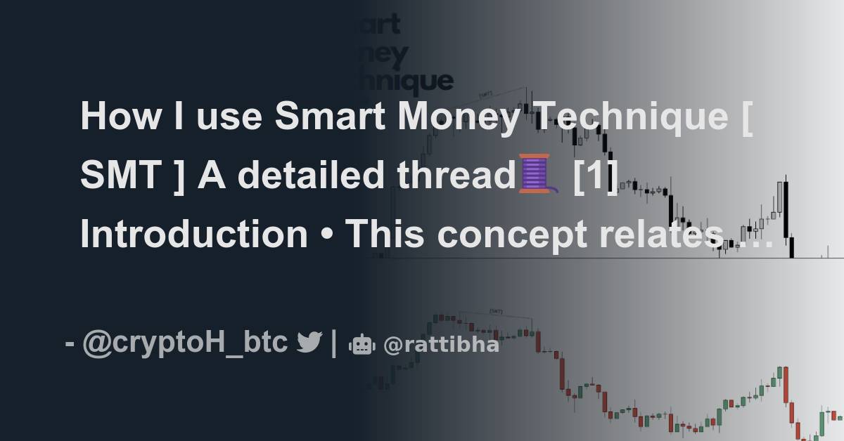 How I use Smart Money Technique [ SMT ] A detailed thread🧵 - Thread ...