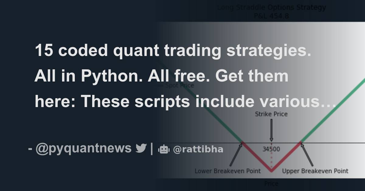 15 coded quant trading strategies. All in Python. All free. Get them here: - Thread from PyQuant ...