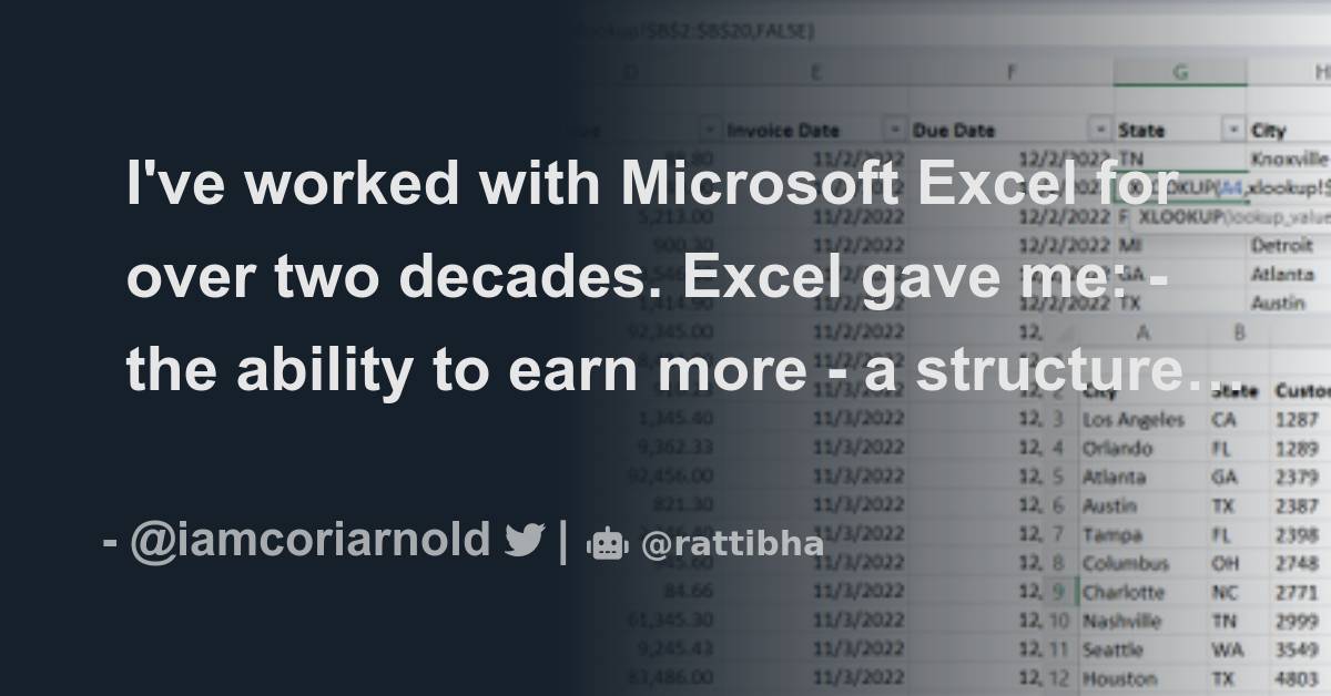 I've worked with Microsoft Excel for over two decades. Excel gave me ...