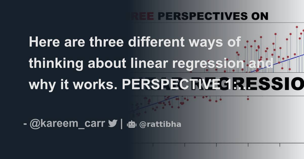 Here are three different ways of thinking about linear regression and ...