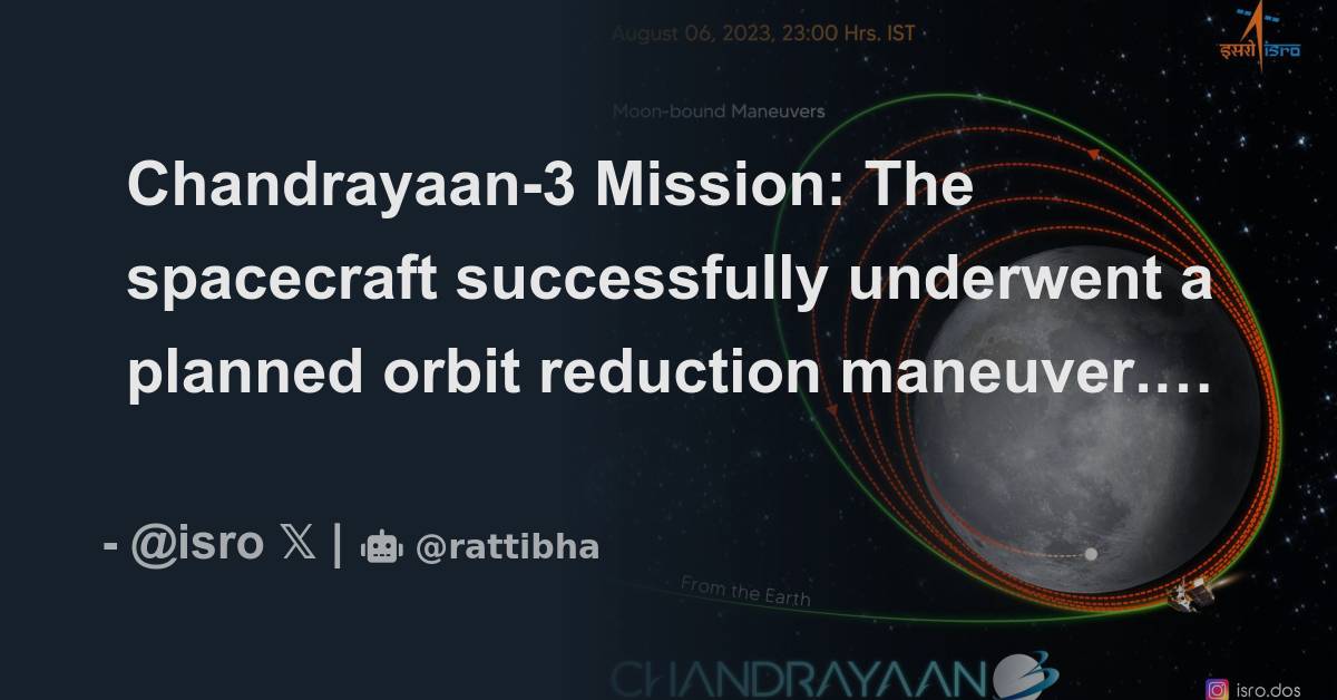 Chandrayaan-3 Mission: The spacecraft successfully underwent a planned ...