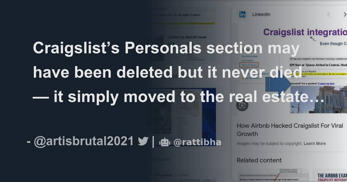 Craigslist’s Personals section may have been deleted but it never died ...