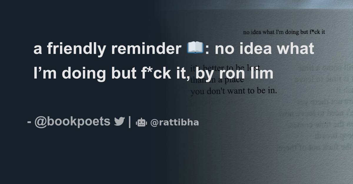 a friendly reminder - Thread from book quotes 📖 @bookpoets - Rattibha